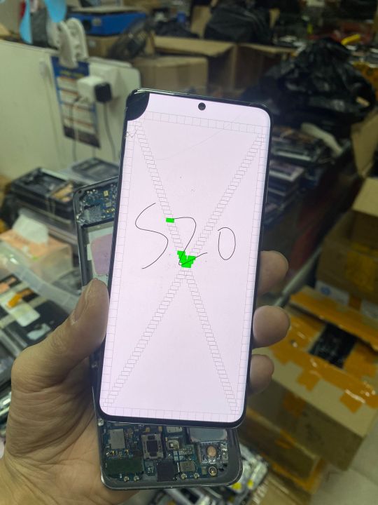 Vết nứt bị hỏng gốc LCD với Dot cho Samsung Galaxy S20 g980 g980f SM-G981B sm-g981f Màn hình LCD ...