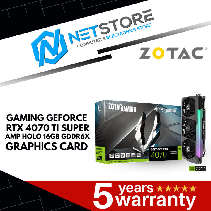 ZOTAC GAMING GeForce RTX 4070 Ti SUPER AMP HOLO 16GB GDDR6X GRAPHICS ...