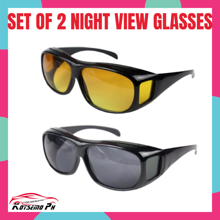 2-PCS SET* HD Vision Night View Driving Glasses/ New HD Vision Wrap ...