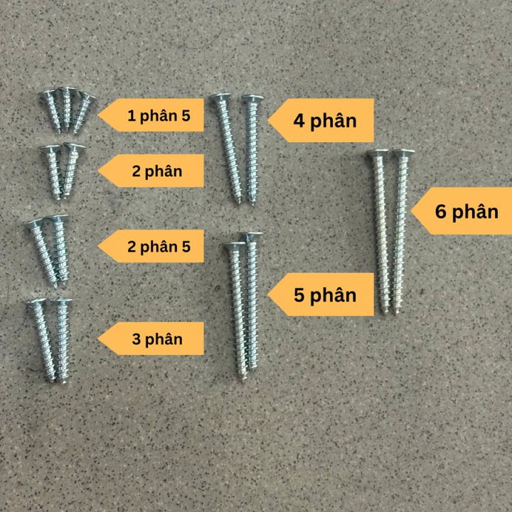[Bịch nhỏ 10 con] Vít bắt tắc kê nhựa 1F5 2F 2F5 3F 4F 5F 6F 5li 6li | Lazada.vn