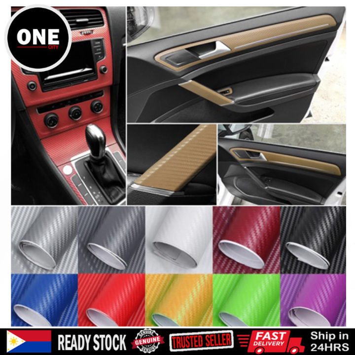 3D Carbon Fiber Vinyl Wrap Film Stickers Decals Car Styling Accessories ...