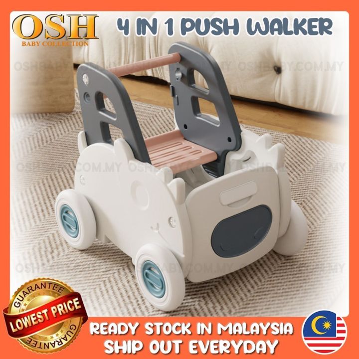 4 IN 1 PUSH WALKER Mini Trolley Pull Push Cute Cart for Kids Children ...