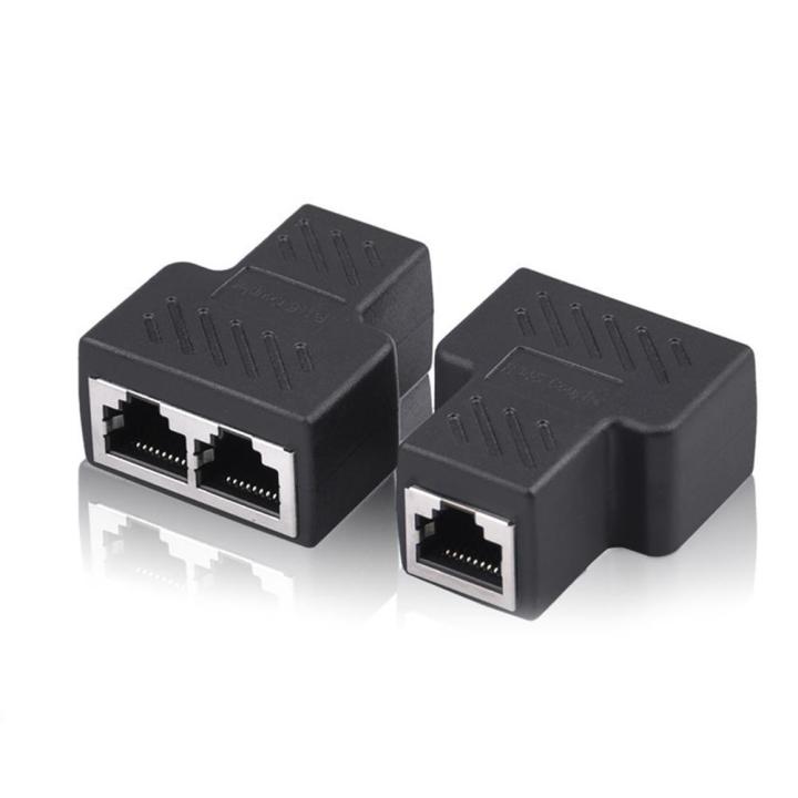 2 Port RJ45 Splitter Adapter LAN Network Ethernet Cable Plug O0A5 ...