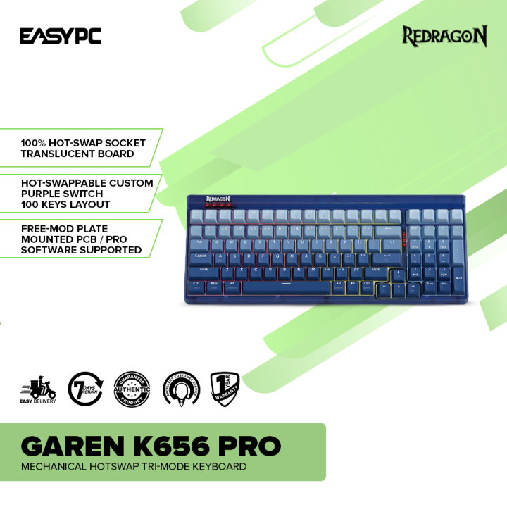 EasyPC | Redragon Garen K656 PRO Mechanical Hotswap Tri-mode Gaming ...