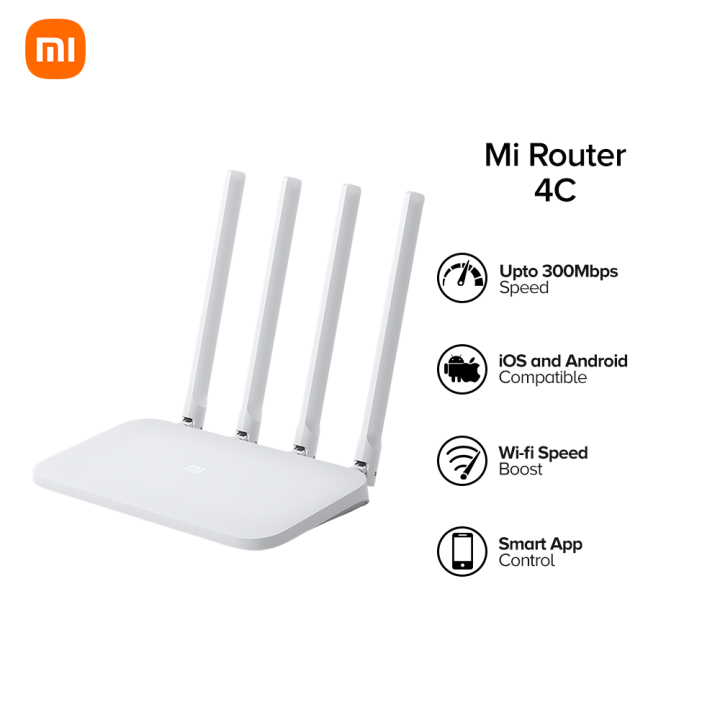 Xiaomi Mi Router 4C 300Mbps 2.4GHz Wireless Wi-Fi Router with 4 ...
