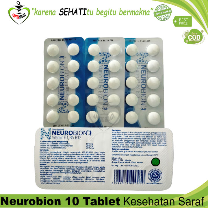 NEUROBION TABLET PUTIH10 VITAMIN NEUROTROPIK | Lazada Indonesia