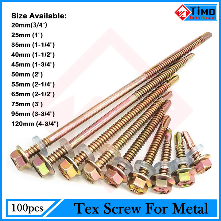 Honny‘s home’ (100pcs) Tex Screw for metal for wood 1,11/2, 2, 2 1/2,3 ...