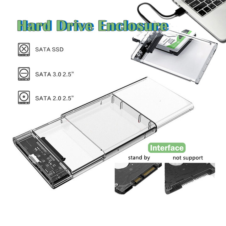 USB 3.0 To SATA 2.5 Inch HDD SSD Case HDD Hard Drive External Enclosure ...