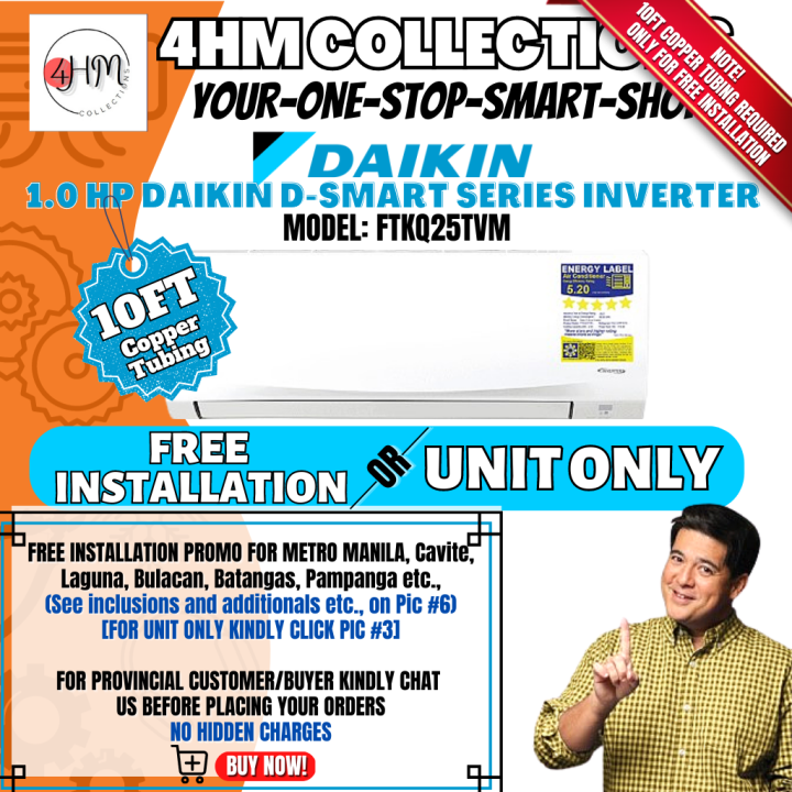 4HMC DAIKIN 1.0 HP R32 D-SMART SPLIT TYPE INVERTER AIRCON MODEL ...