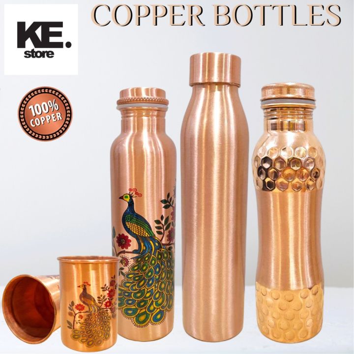 Pure Copper Water Bottle/Copper Flasks 800ml , 850ml & 900ml With ...