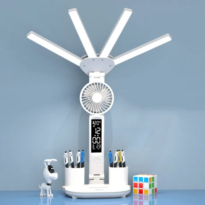 Đèn Học Để Bàn Chống Cận 5in1 – Có Quạt, Màn Hình LED, Tích Điện ...