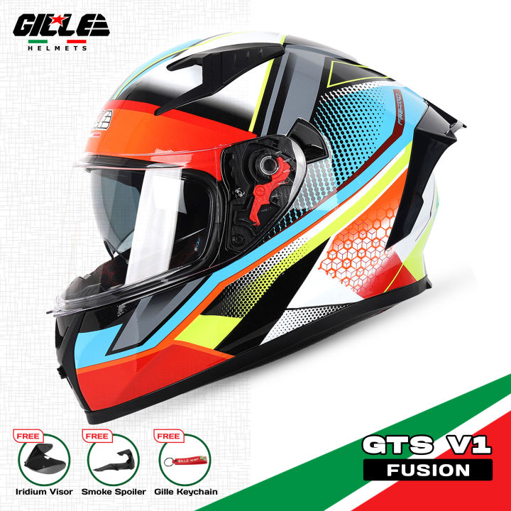Gille Helmet 135 GTS V1 FUSION Motorcycle Helmets Full Face Dual Visor ...
