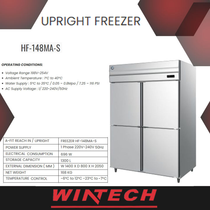 HOSHIZAKI HF-148MA-S Stainless Upright Freezer 4 Pintu Panjang 140 cm Four Doors - Upright ...