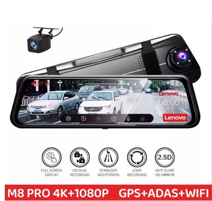 LENOVO M8-Pro4K 1080P 10inch Touch Screen 4K Resolution Mirror Dash Cam ...