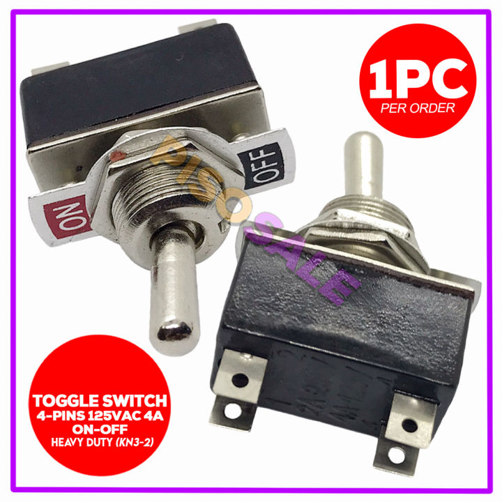 4-Pins 4A 125VAC Toggle Switch ON-OFF KN3-2 Heavy Duty | Lazada PH