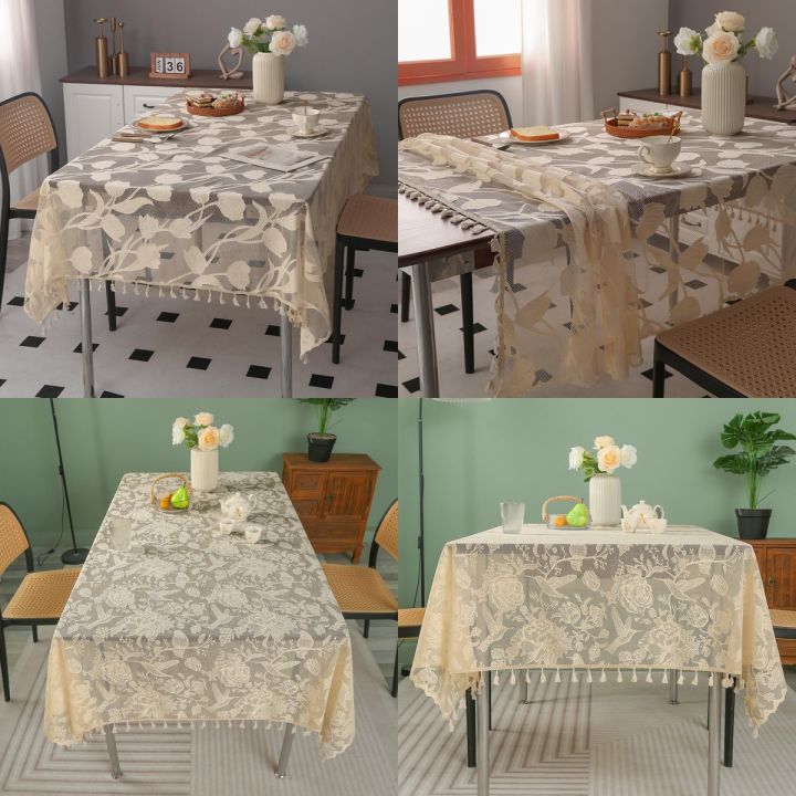 Table runner Table cloth Polyester Lace Simplicity rectangle Stain ...