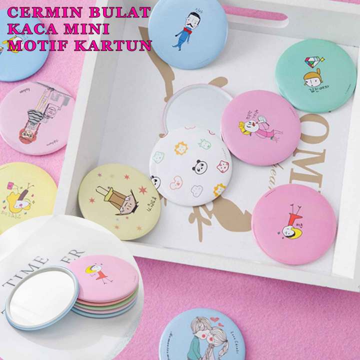 Cermin Bulat / Kaca Rias Mini / Cermin Motif Kartun | Lazada Indonesia