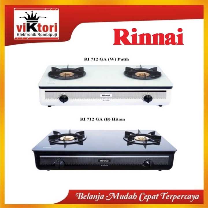 RINNAI RI712GAB 712GAW / KOMPOR GAS RINNAI KACA 2 TUNGKU SCHOTT RI 712 ...