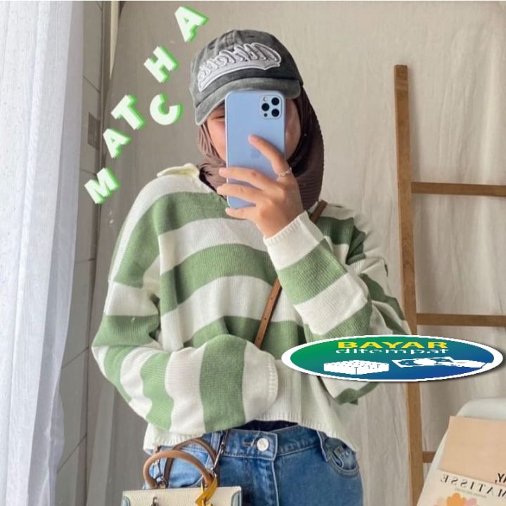 Fuji Crop Top Rajut/Blouse Rajut Fuji/Blouse Blaster/rajut blaster/Baju ...