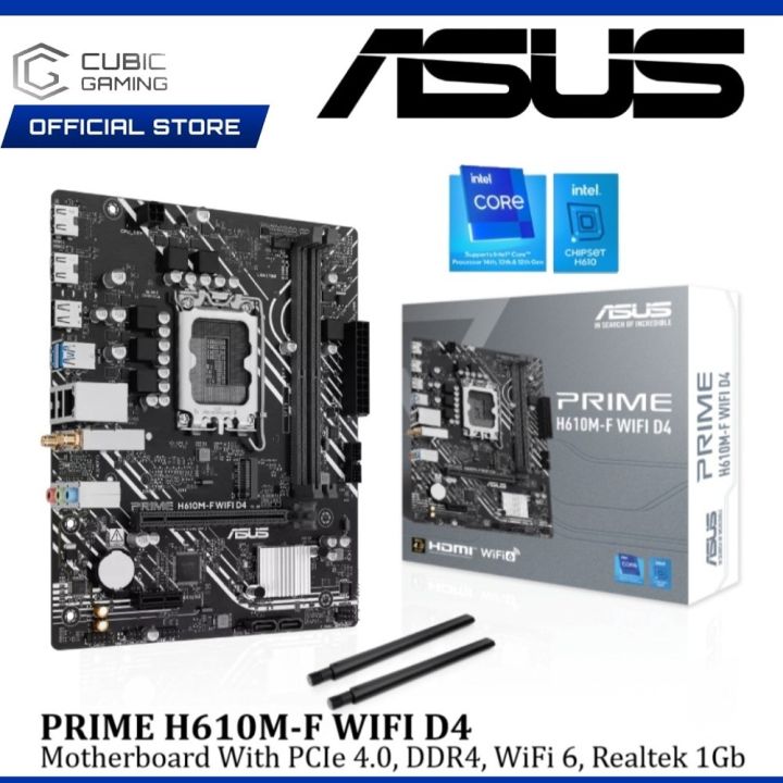 ASUS H610 PRIME H610M-F WIFI D4 DDR4 1700 MOTHERBOARD COMBO PROCEESOR ...