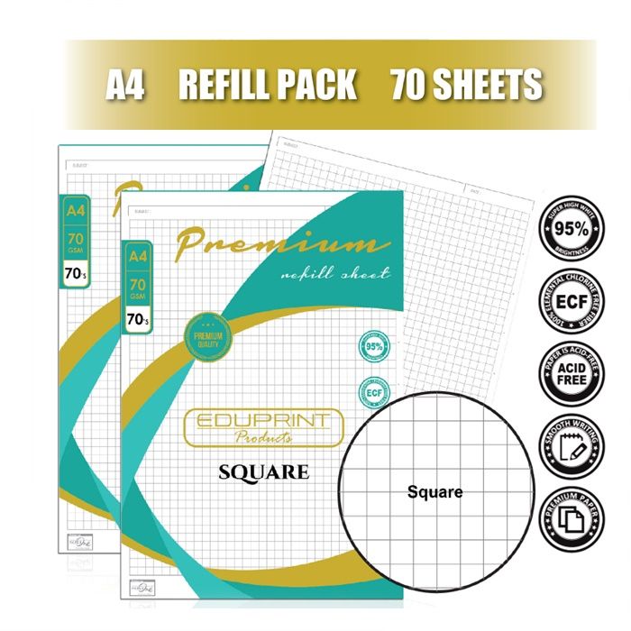 EDU Paper A4 Size 70gsm Small Square Ruled Graph Paper - Pack of 50/70 ...