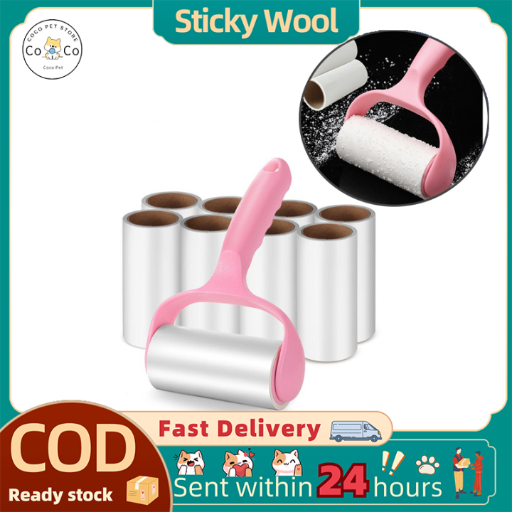 【CoCo PetStore】Sticky Hair Roller Pet Fur Remover Reusable Clothes Dust ...