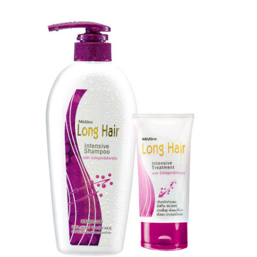 Mistine Long Hair Set แชมพู 400มล. + ครีมนวด 150มล. ช่วยฟื้นฟู เส้นผม ...