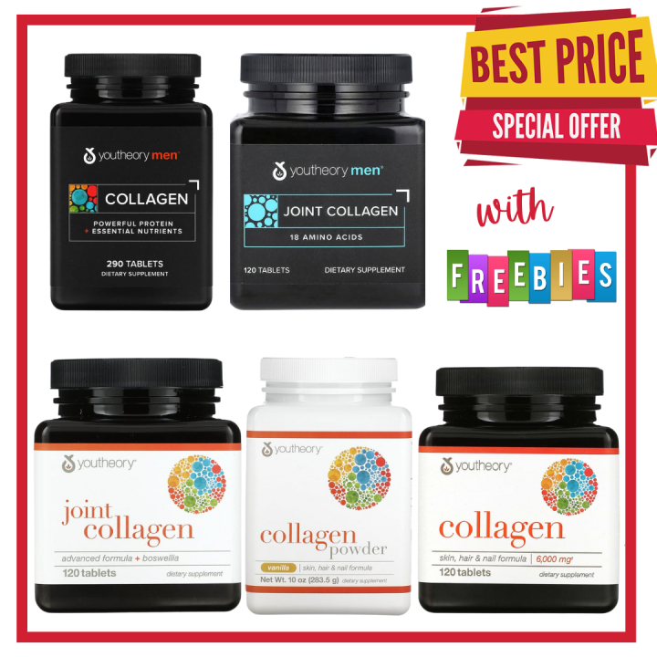 Youtheory Collagen 6000mg / Collagen Powder Unflavored & Vanilla ...