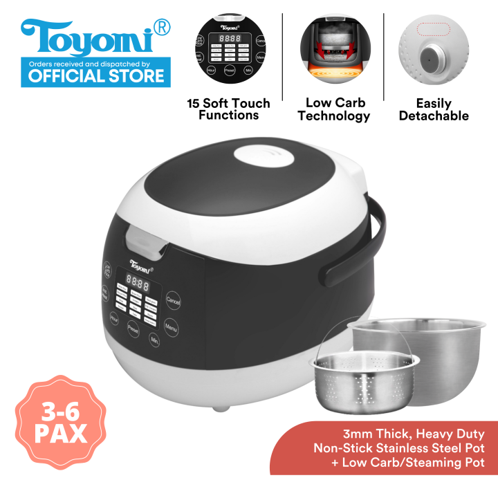 TOYOMI 1L SmartDiet Rice Cooker with Stainless Steel & Low Carb Rice ...