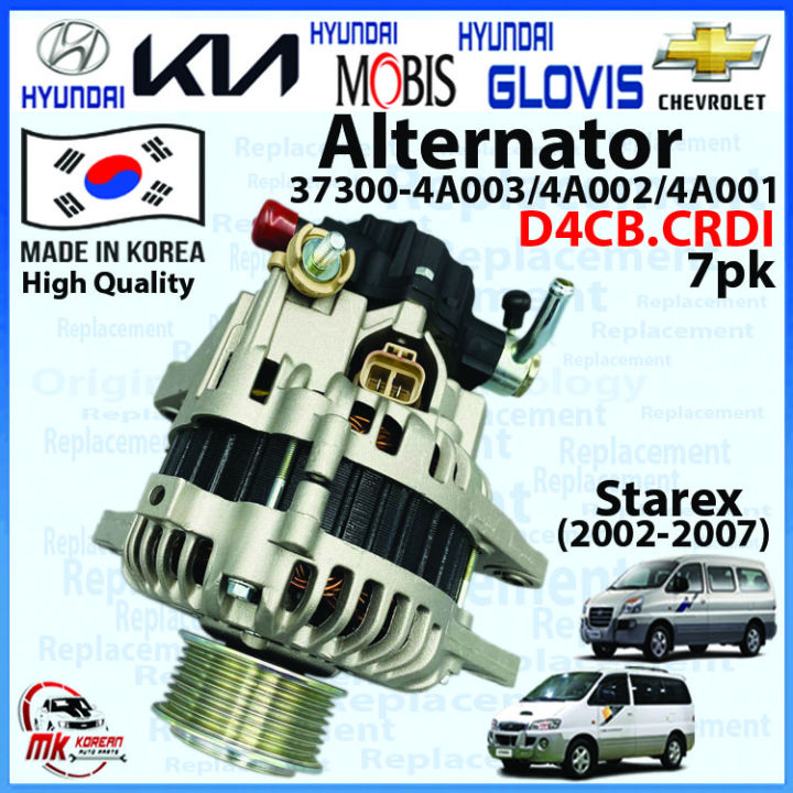 [REPLACEMENT] Alternator for Starex(2002-2007). D4CB.CRDI. 7 pk. 37300 ...