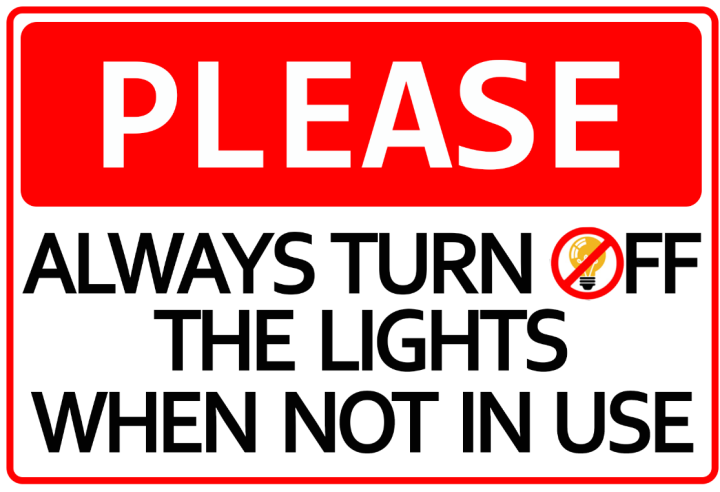 PLEASE TURN OFF LIGHT SIGNAGE | Lazada PH