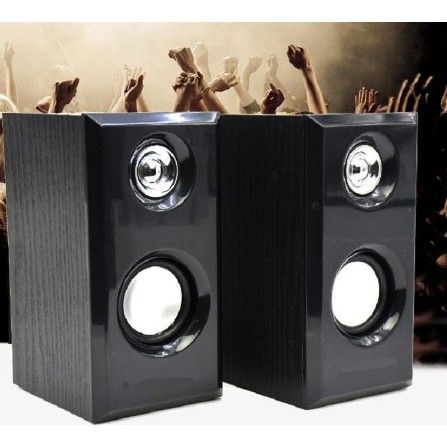USB Portable Mini Solid Wood Speaker Sound Box Wired Audio for phone ...