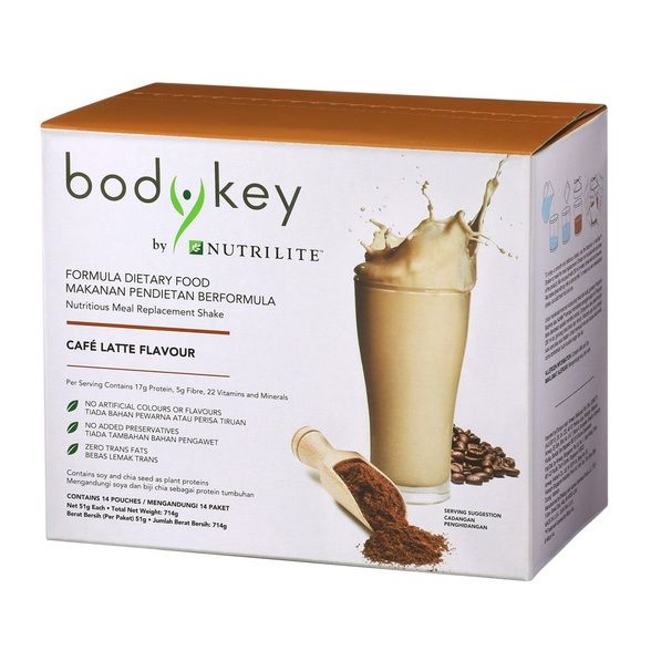 BodyKey by NUTRILITE Meal Replacement Shake Café Latte (14 pouches ...