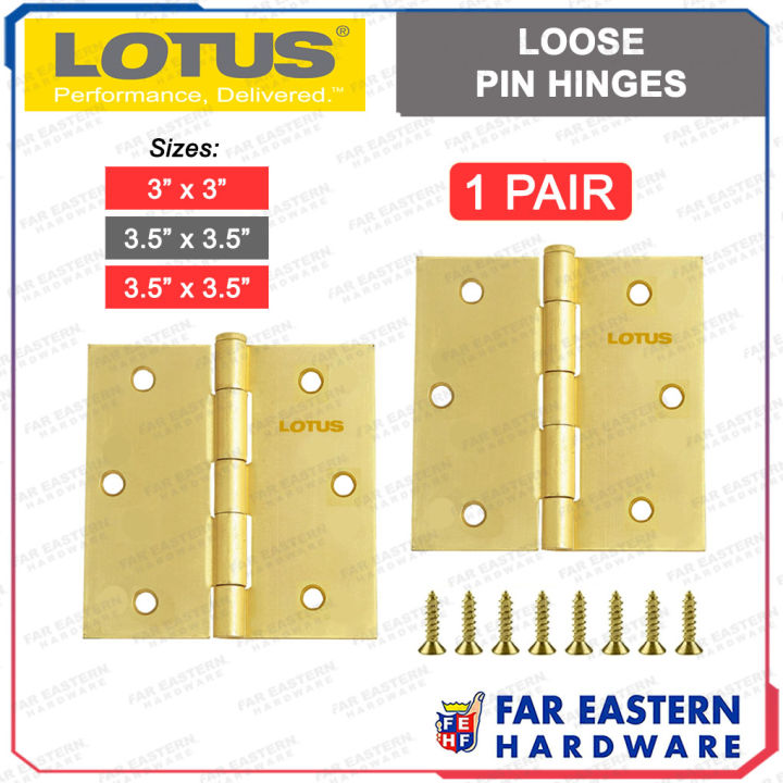 LOTUS Loose Pin Hinges Brass Bisagra for Door 1 Pair LTVAR | Lazada PH