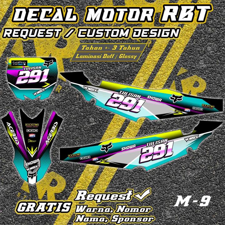 Stiker Decal Motor RBT sticker motor bebek trail Custom Desain | M9 ...