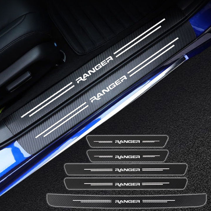 Car Door Sill Protector Carbon Fiber Threshold Stickers For Ford Ranger ...