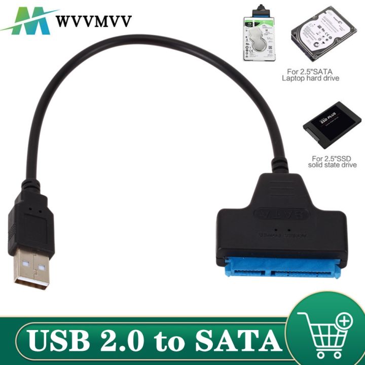 【CW】 WVVMVV USB2.0 to SATA 22pin Cable Adapter Converter Lines HDD SSD ...