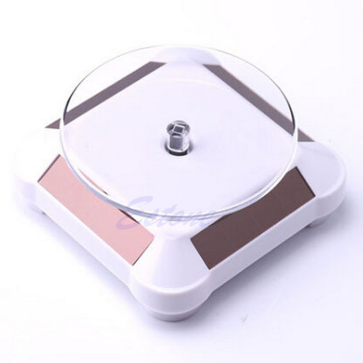 Rotating Jewelry Display 360 Rotating Solar Power Showcase Turntable ...