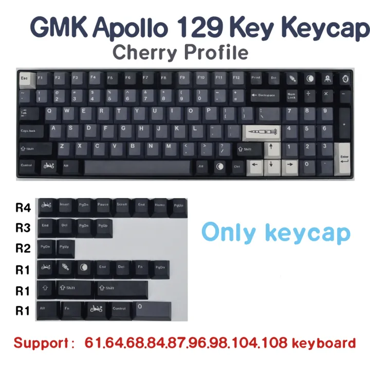 【Keycap Only】GMK Apollo Keycap 129 Keys Cherry Profile PBT Five-Sided ...