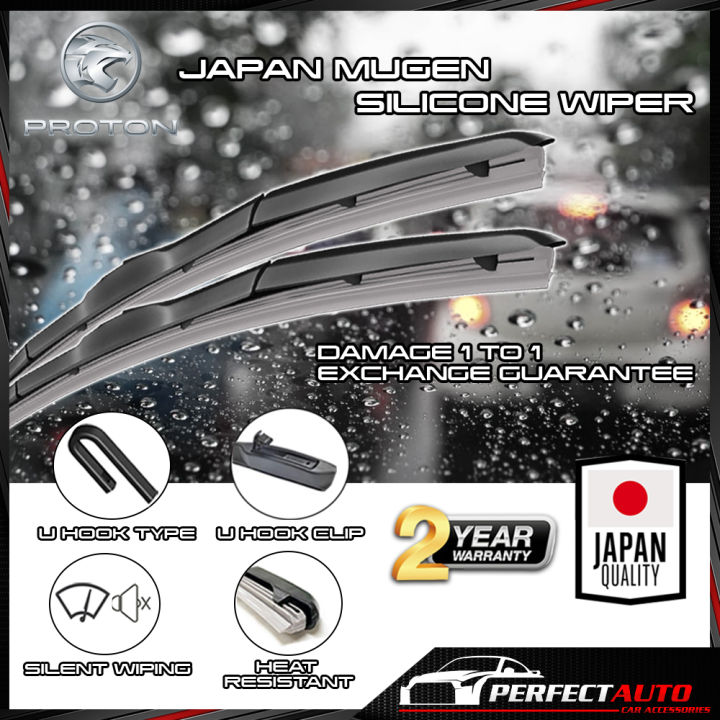 (1 PAIR) Classic Mugen Car Japan Silicone Wiper For Proton Saga BLM FLX / Exora / Preve ...