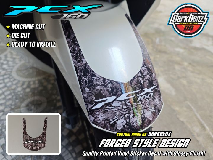 Honda PCX 160 - Forged Style for Front Fender Printed Sticker Decals ...