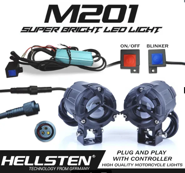 HELLSTEN M201 MOTORCYCLE DRIVING LIGHT WITH CONTROLLER | PLUG AND PLAY | Lazada PH
