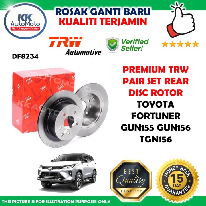 Toyota Fortuner GUN155 GUN156 TGN156 - Premium TRW 1 Pair Rear Brake ...