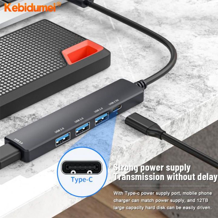 ฮับ Kebidumei Type-C 5ใน1ฮับ USB เครื่องแยกอเนกประสงค์ประเภท3.0-C 3.0อะ ...