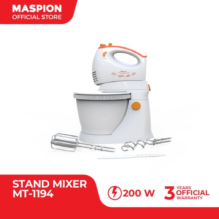 Maspion Stand Mixer MT-1194 low watt 200 wat new -putih original ...