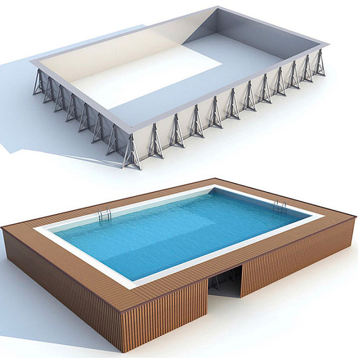 Indoor commercial steel structure assembly disassembly swimming pool ...