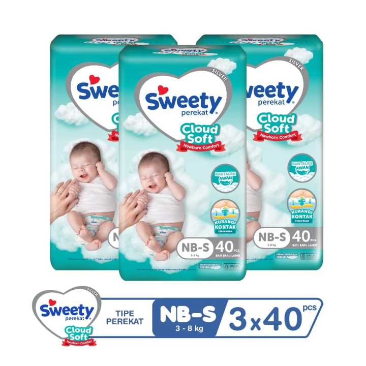 3 BALL Sweety Silver Comfort Cloud Soft NB-S 40 | Lazada Indonesia