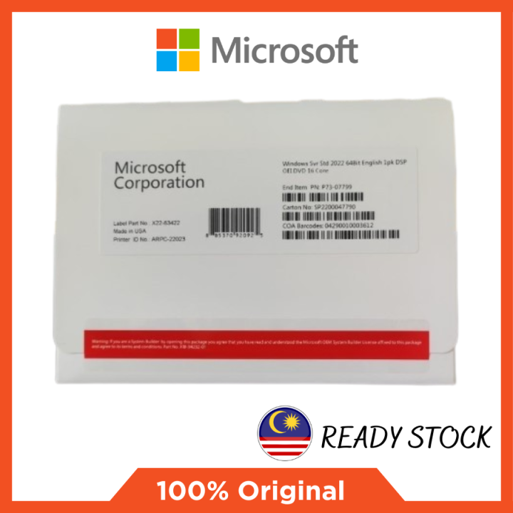 Microsoft Windows Server 2022 Standard Full Pack Windows Server 2019 ...
