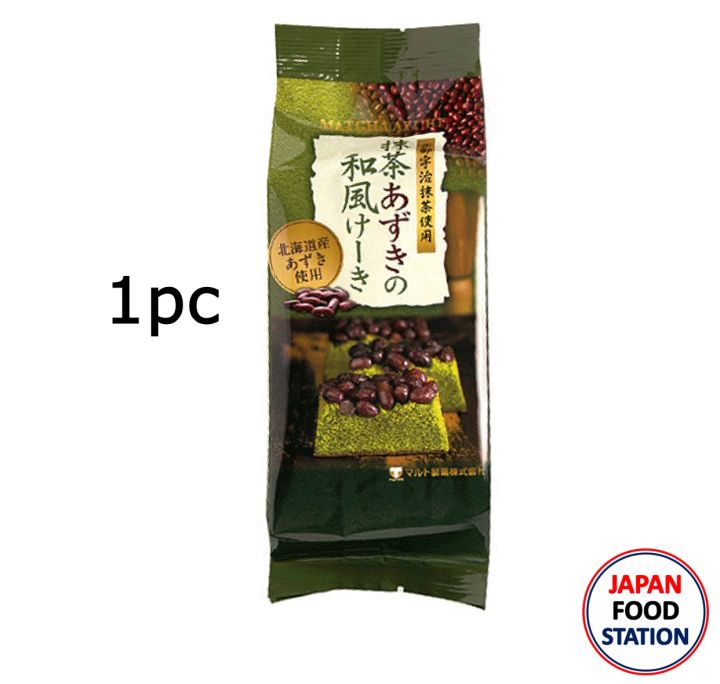 MARUTO MATCHA AZUKI NO WAFU CAKE ขนมเค้กไข่สไตล์ญี่ปุ่นรสชาเขียวผสมถั่ว ...