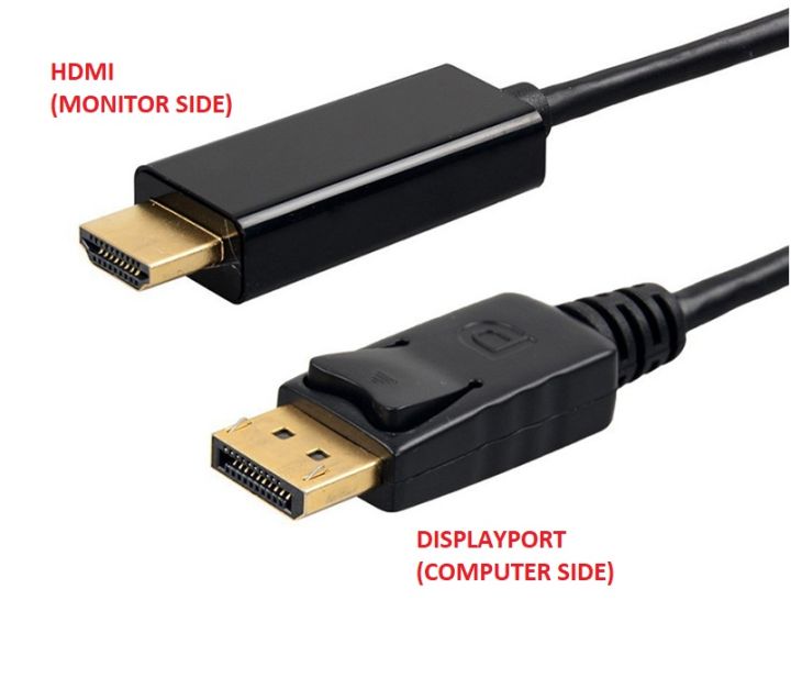 DP DisplayPort (DEVICE) Male to HDMI (MONITOR) Male 4K Cable Full HD 1 ...